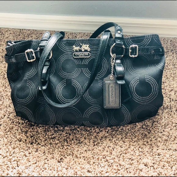 Coach | Bags | Coach Madison Dotted Op Carryall Handbag 6366 | Poshmark